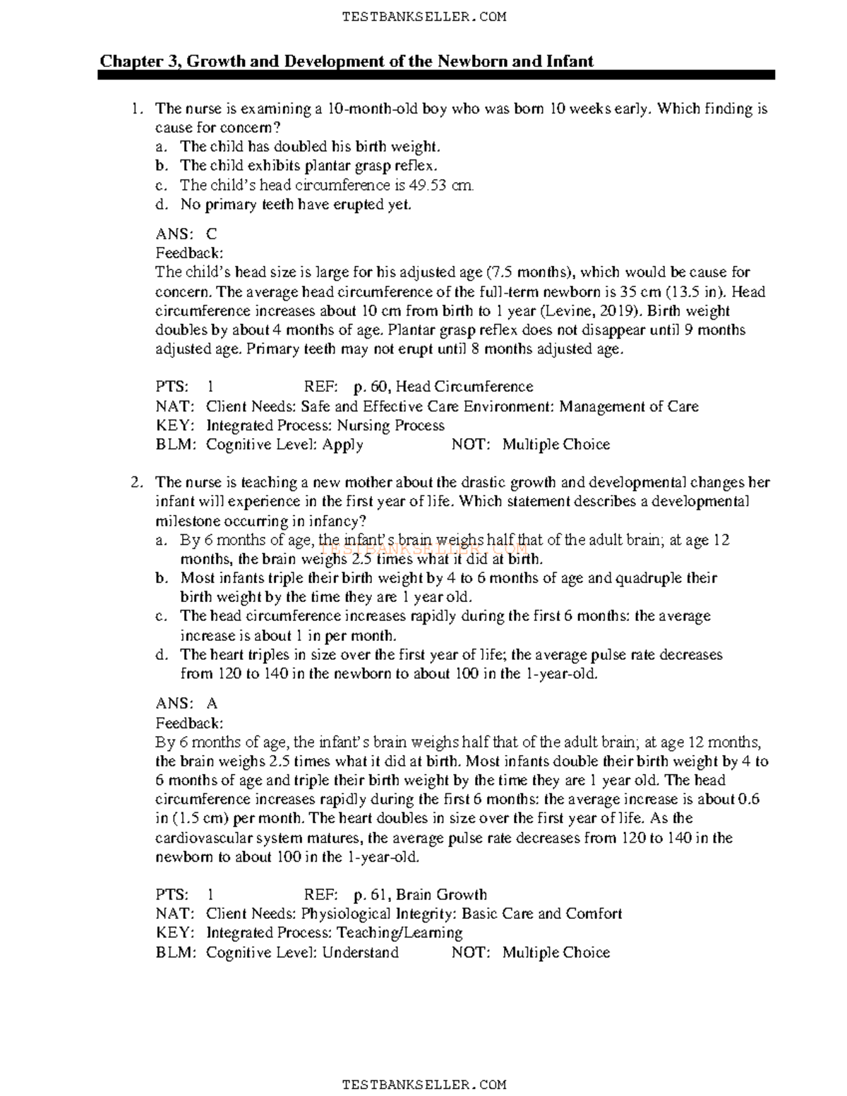 03 - practice questions - TESTBANKSELLER Chapter 3, Growth and ...