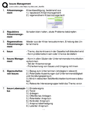 Kommunikationsmanagement - Zusammenfassung der Vorlesung - VL 2 Teil 2 ...