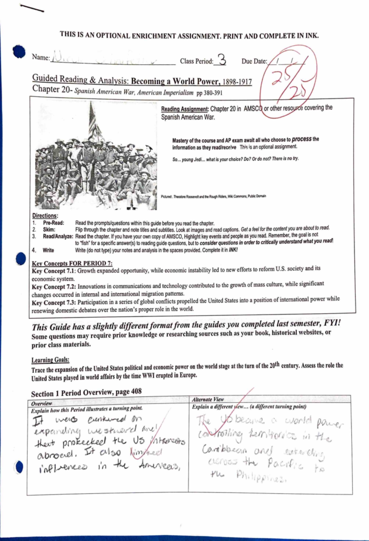 Becoming a world power, 1898-1917 - THIS IS AN OPTIONAL ENRICHMENT ...