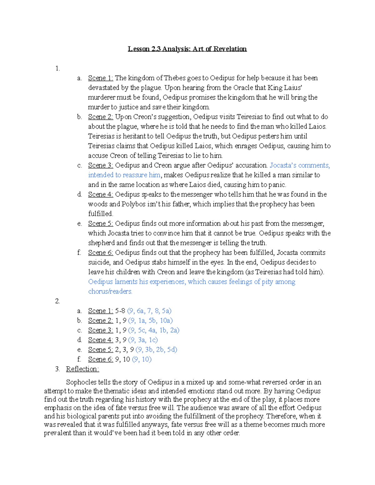 Lesson 2.3 Analysis - DRAM 120 Assignment - Lesson 2 Analysis: Art of ...