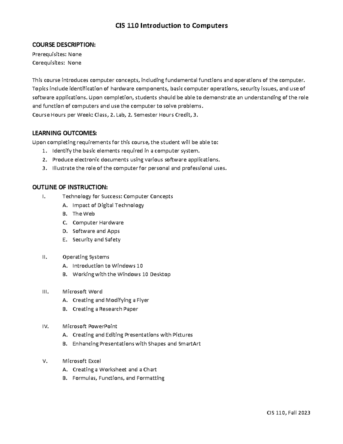 CIS110 1 - A guide to units - CIS 110, Fall 2023 CIS 110 Introduction to Computers COURSE - Studocu