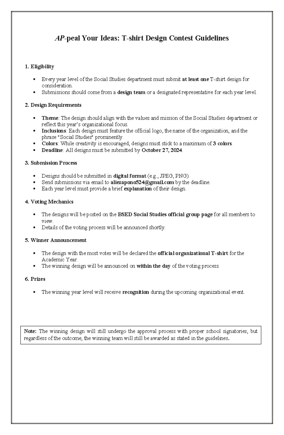 Social Studies ORG Shirt - AP-peal Your Ideas: T-shirt Design Contest ...