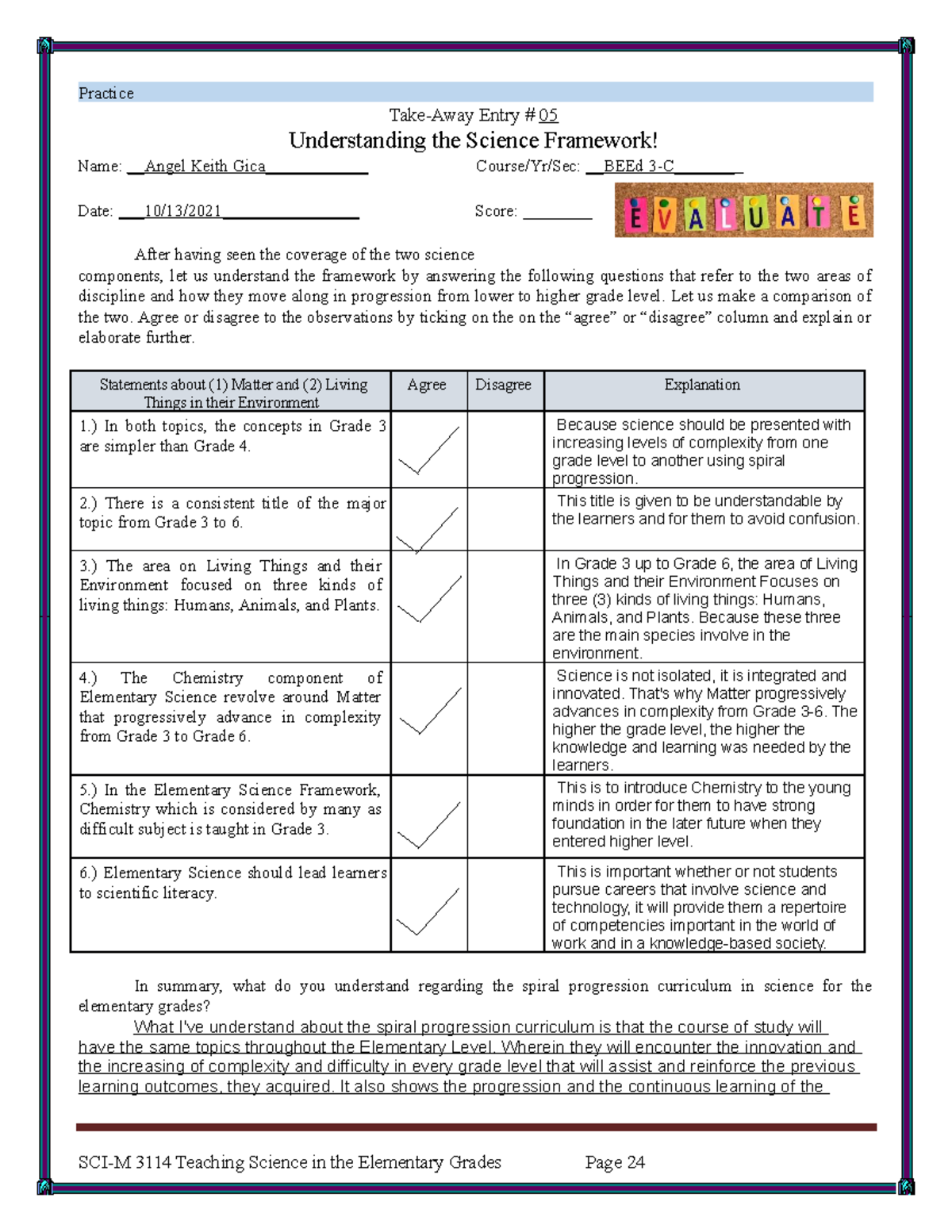 Assignment 4 Take Away 5 And 6 Chapter 3 BSEd Mathematics CTU 