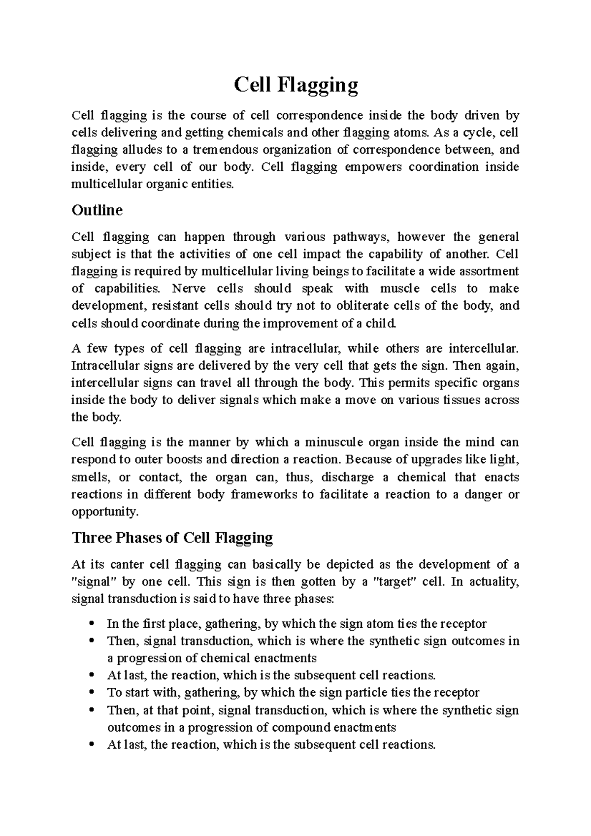 Cell Flagging - Cell Flagging Cell flagging is the course of cell ...