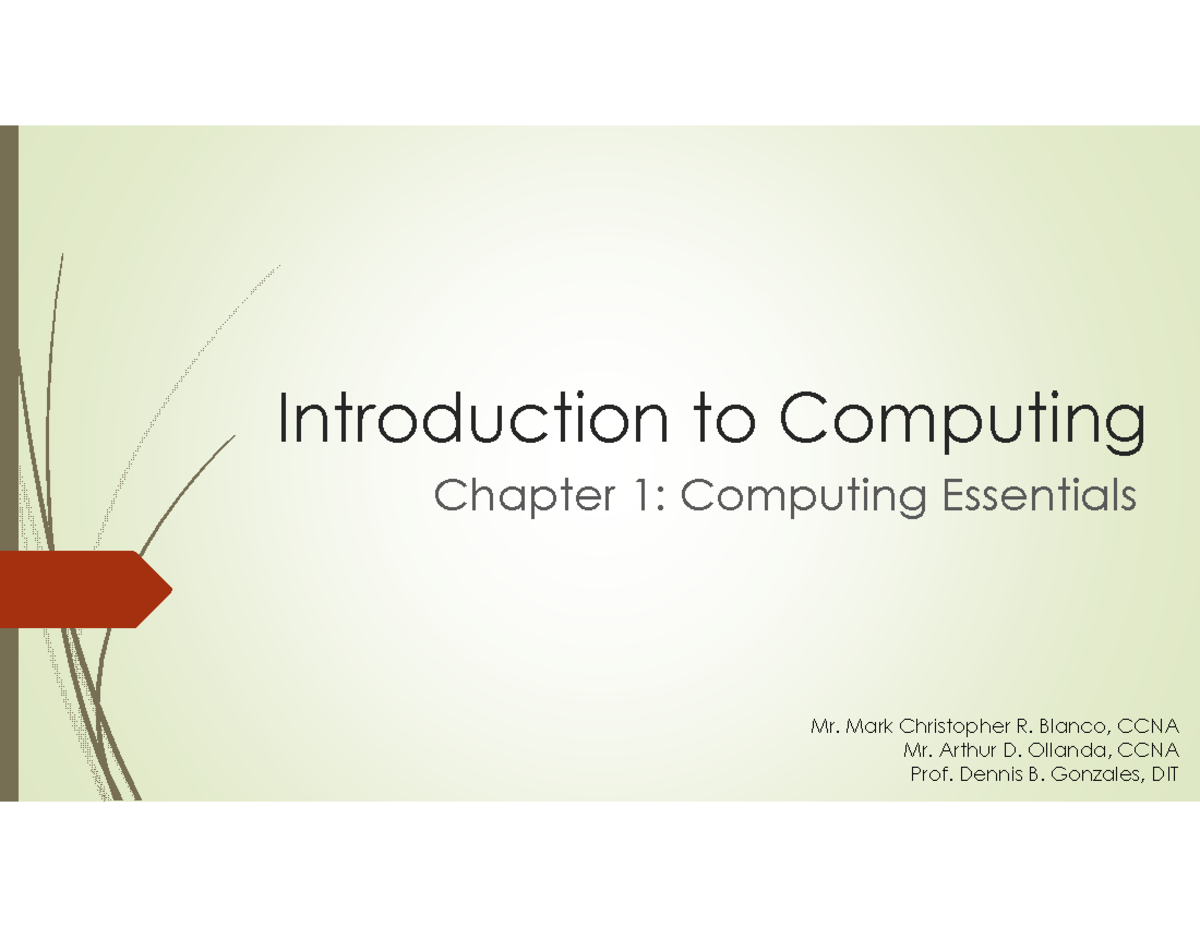 W1 What is Computer Science - Presentation - Introduction to Computing ...