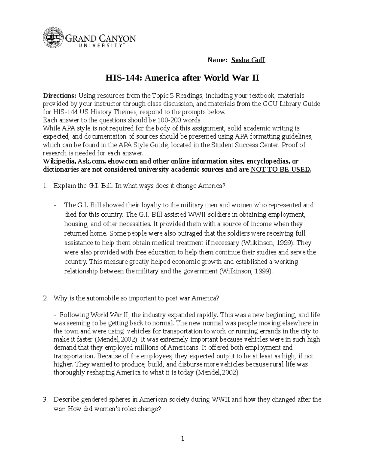 HIS-144-RS-America after WWII Worksheet - Name: Sasha Goff HIS-144 ...