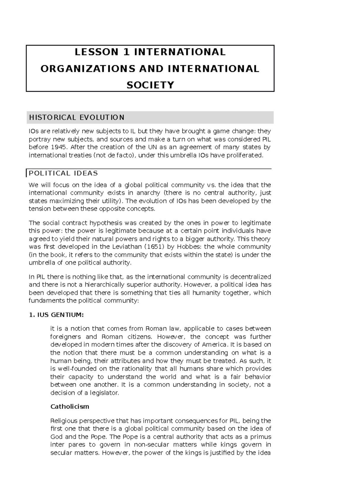 Apuntes iioo por milonesima vez - LESSON 1 INTERNATIONAL ORGANIZATIONS ...