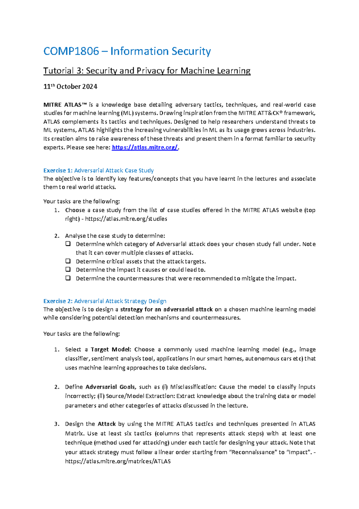COMP1806 Tutorial 3 - COMP1806 – Information Security Tutorial 3 : Security and Privacy for ...