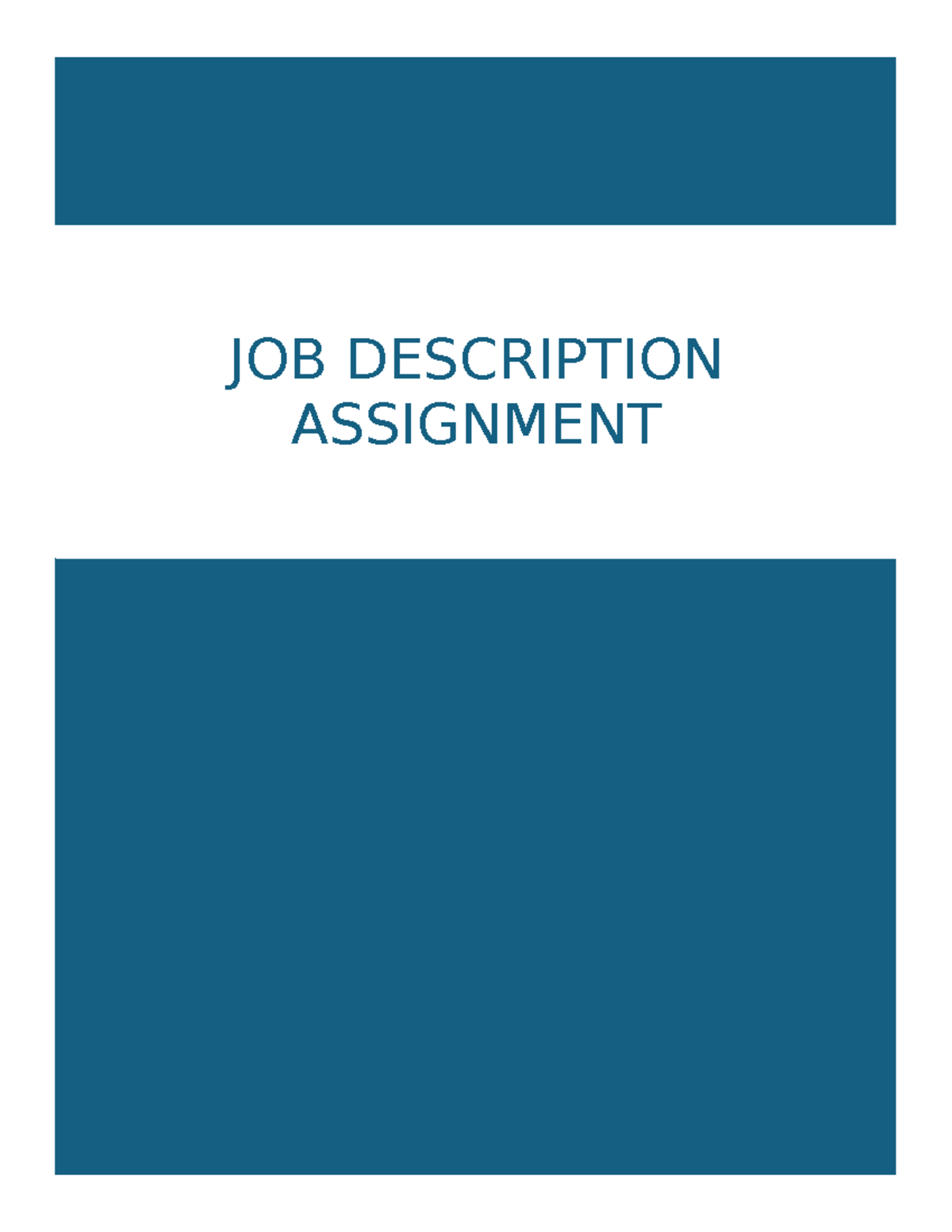 Job Description Assignment - B408/B418 - JOB DESCRIPTION ASSIGNMENT ...