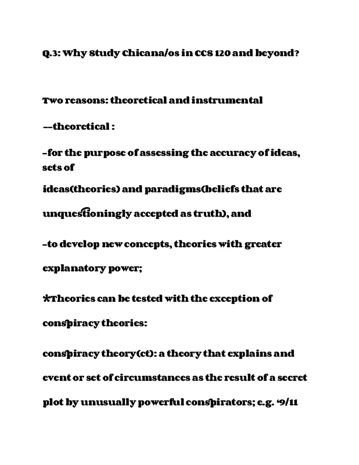 Why study.docxxxxx - Q: Why Study Chicana/os in CCS 120 and beyond? Two ...