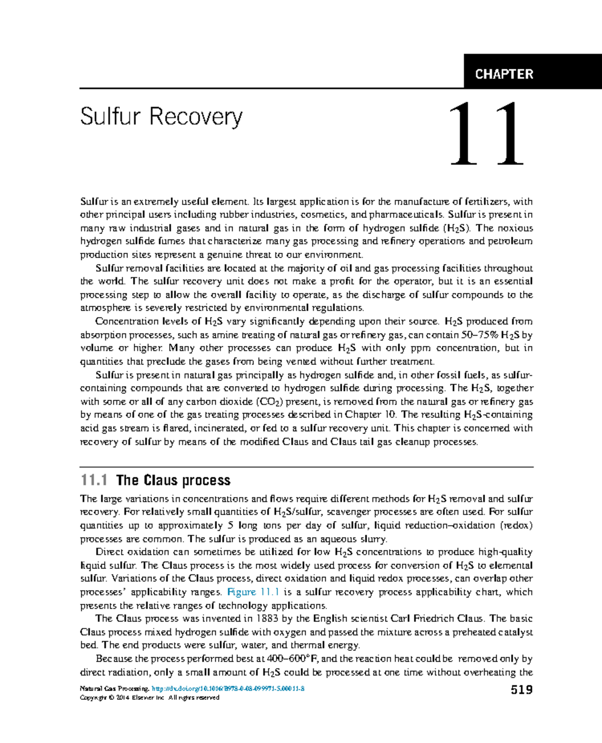 Sulfur recovery - Proceso claus, recuperación de azufre (química del ...