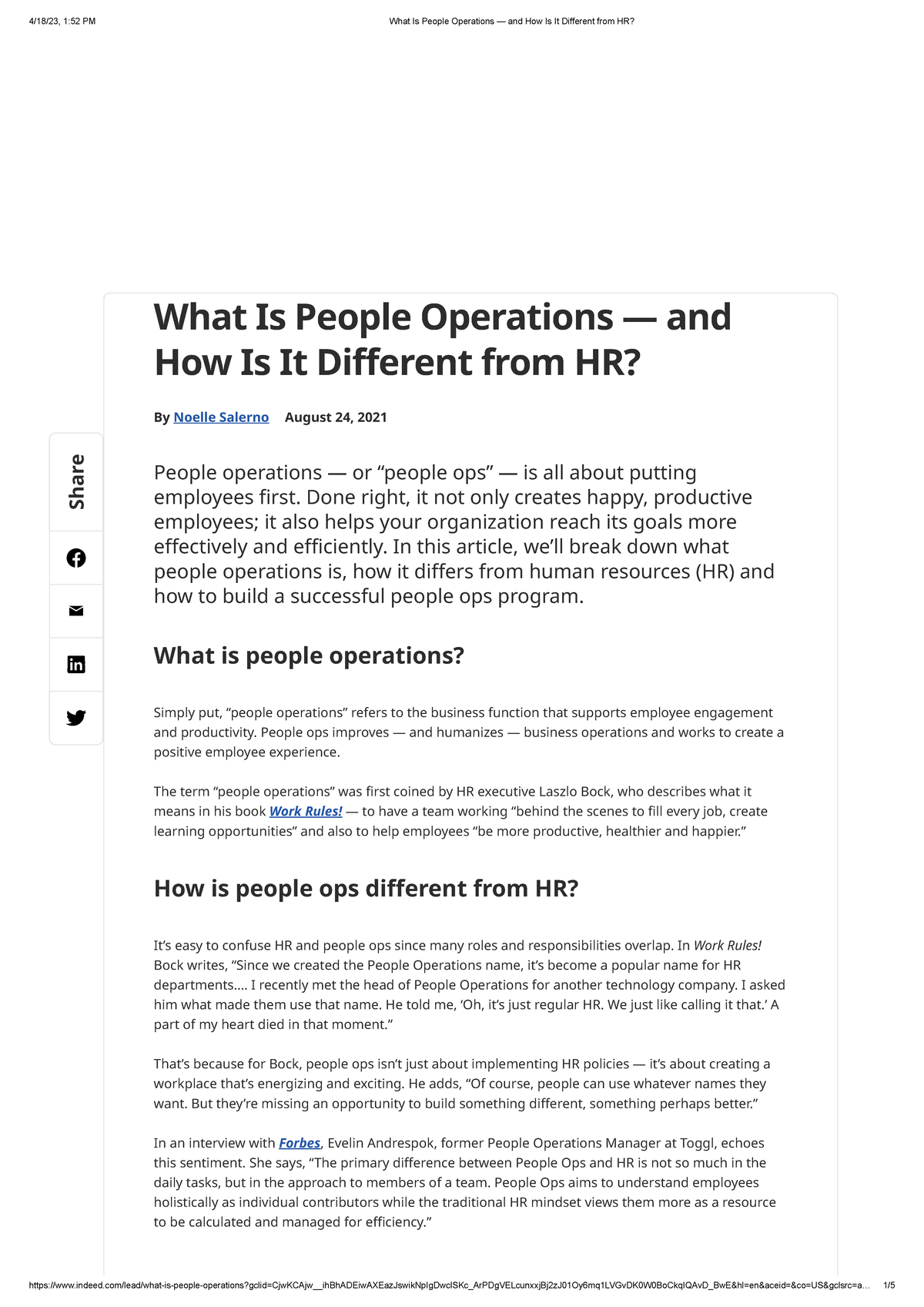 What Is People Operations — and How Is It Different from HR - .. 1 ...
