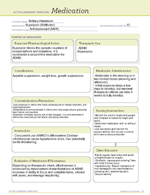 Clozapine Done - ATI - ACTIVE LEARNING TEMPLATES TherapeuTic procedure ...