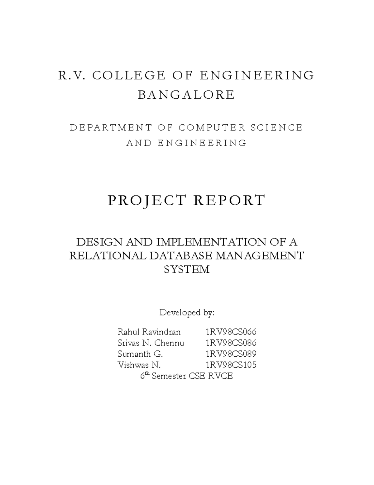 Dbms-mini-project - dbms project report - R. COLLEGE OF ENGINEERING ...