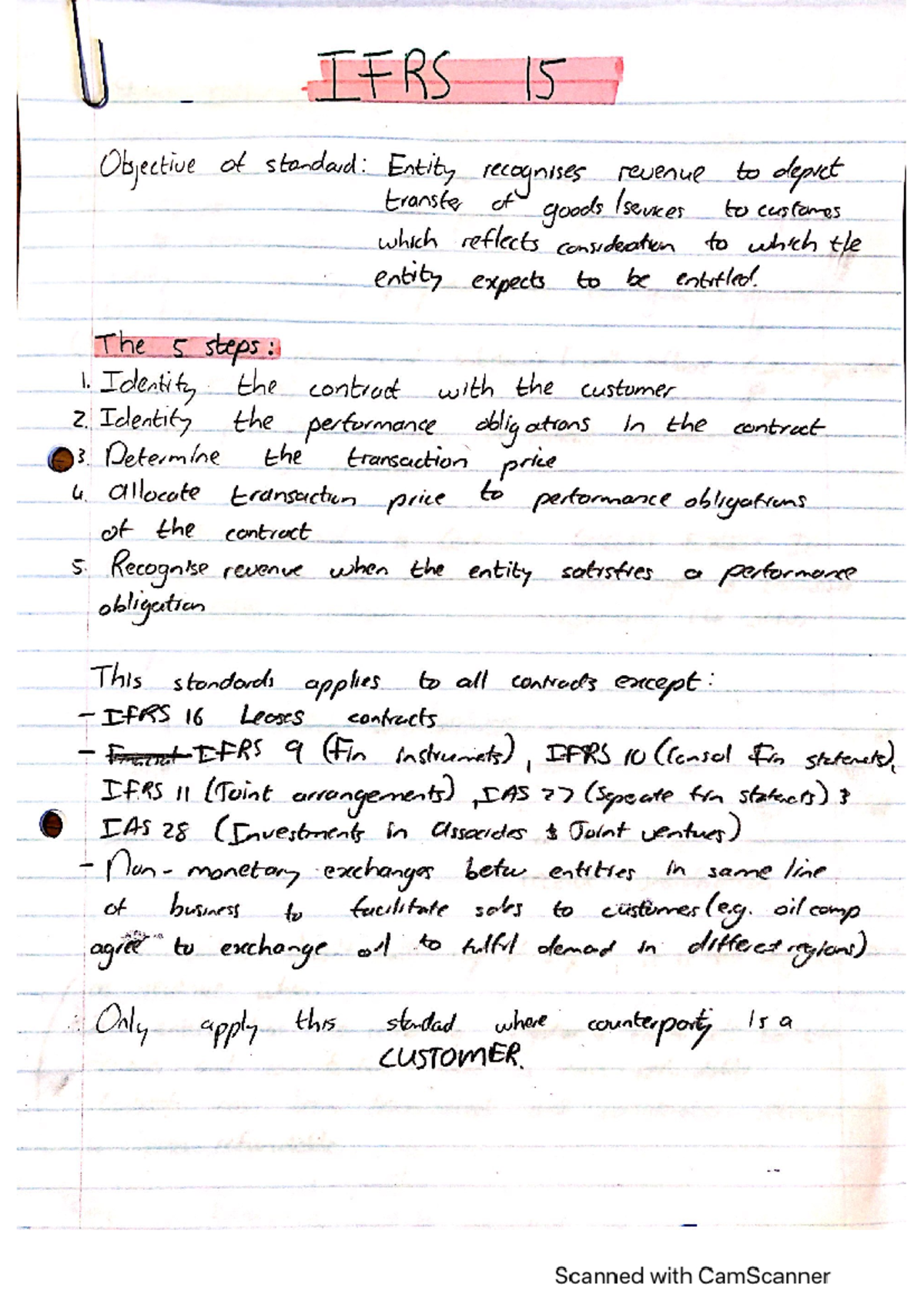 IFRS 15 notes - FRK 201 - Studocu