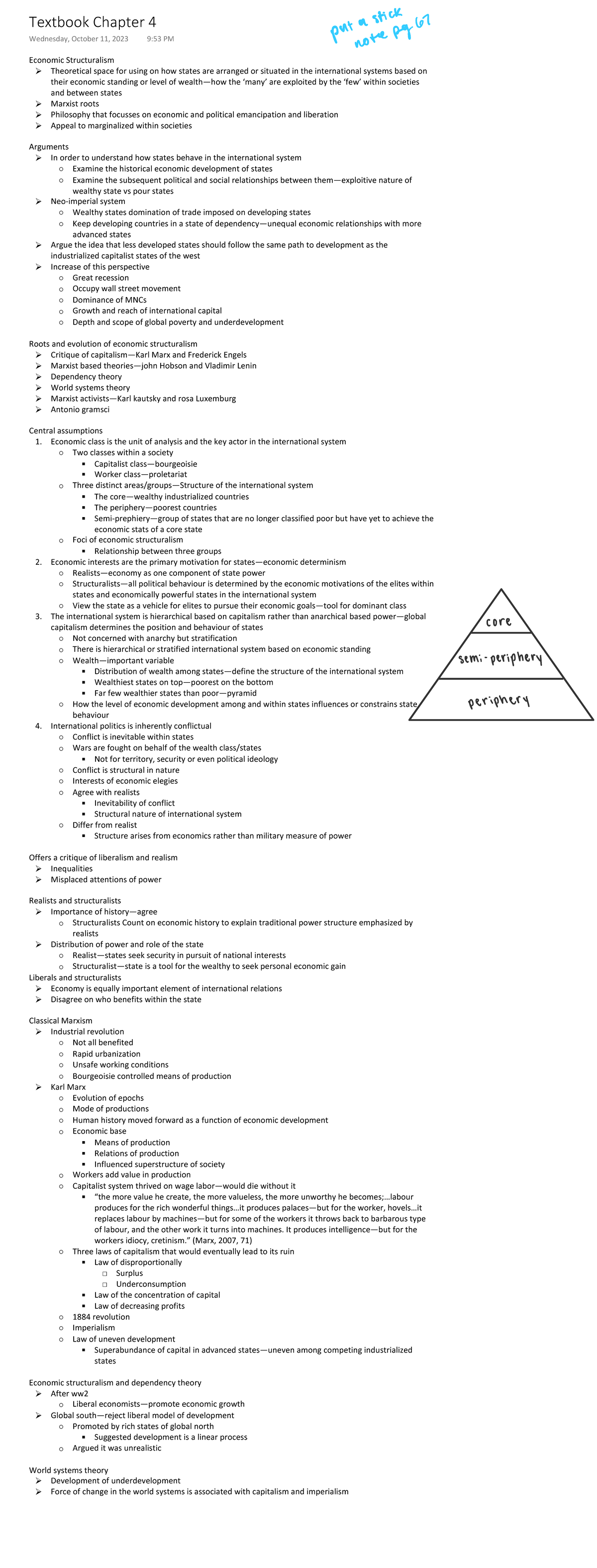 pols2200 Textbook Chapter 4 - Economic Structuralism Theoretical space ...