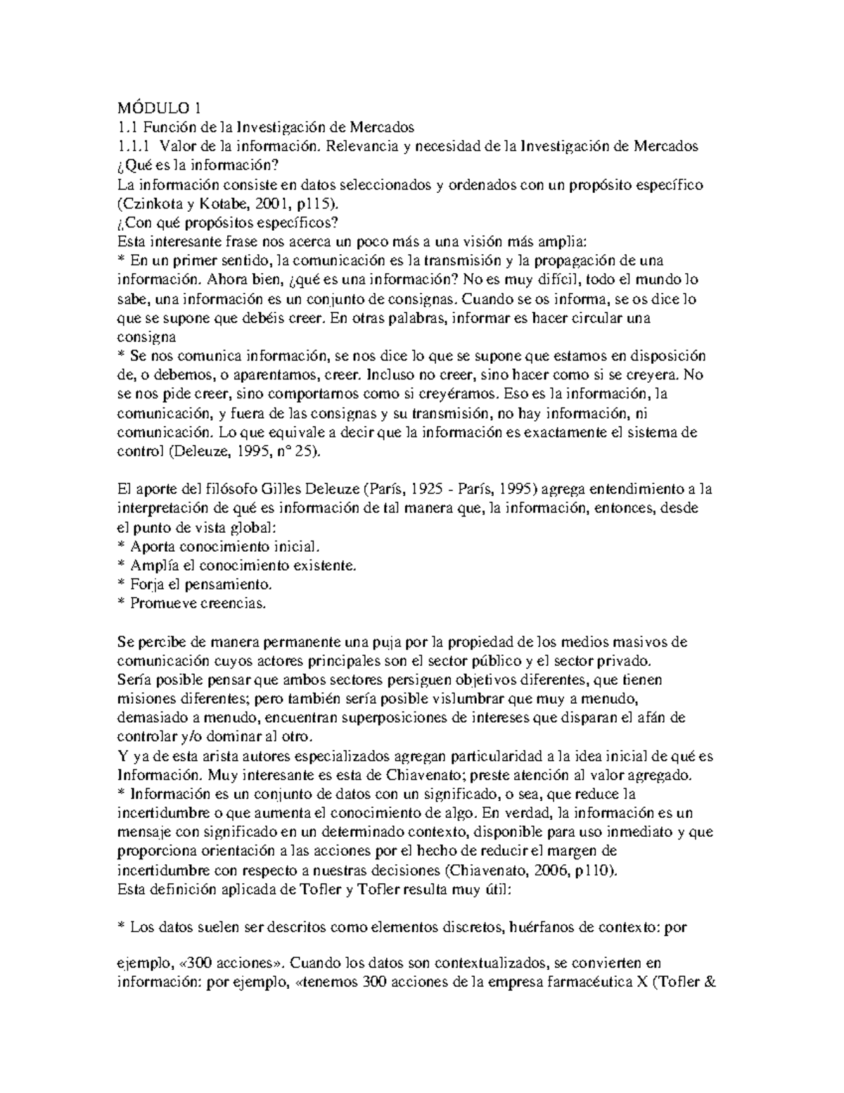 1° parcial inv de mercado - Warning: TT: undefined function: 32 MÓDULO 1 1 Función de la - Studocu