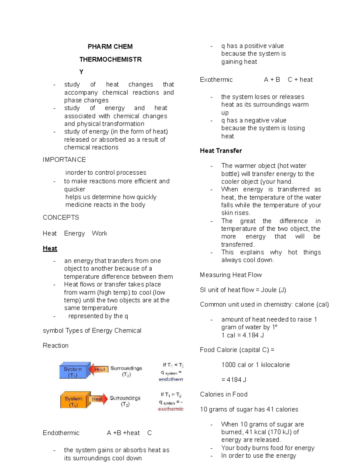 Thermochem-converted - PHARM CHEM THERMOCHEMISTR Y study of heat ...