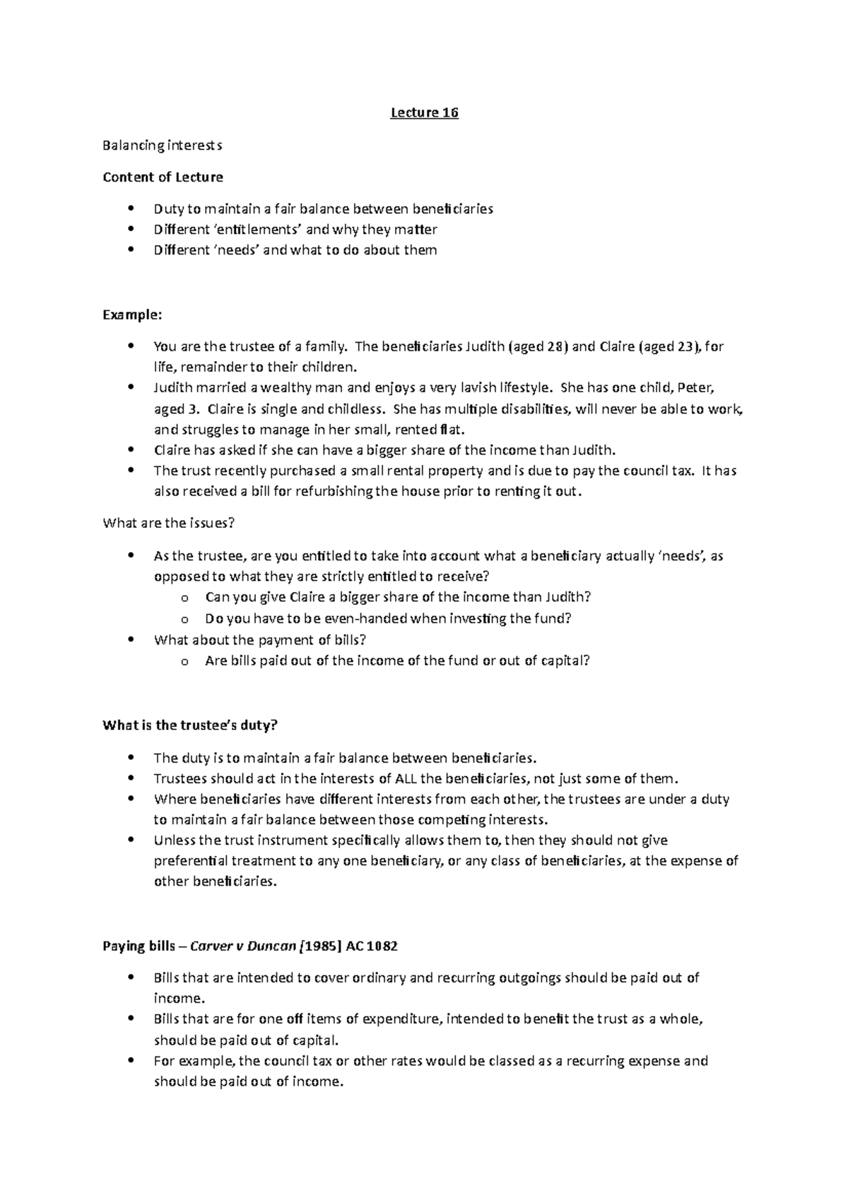 Lecture 16 (Covers Week 17,18) - Lecture 16 Balancing interests Content ...