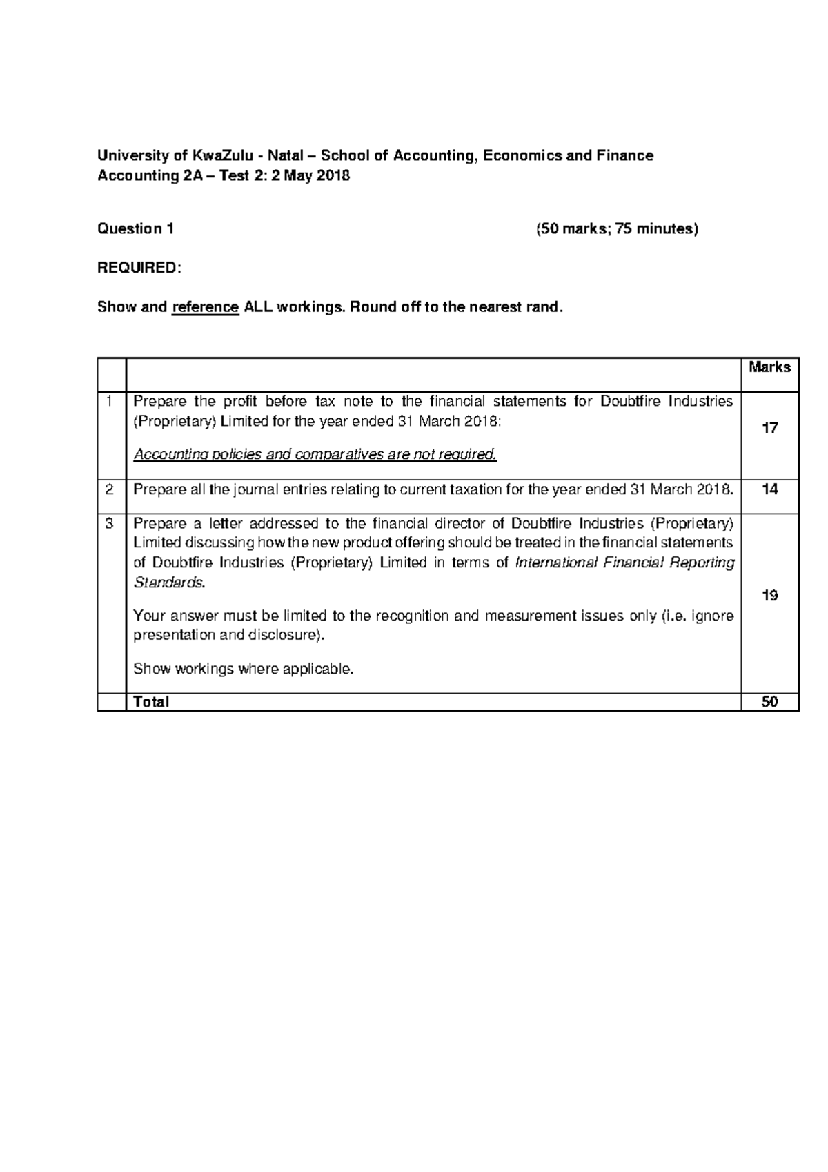 2018 Test 2 Required - Past papers for practicing and preparing for ...