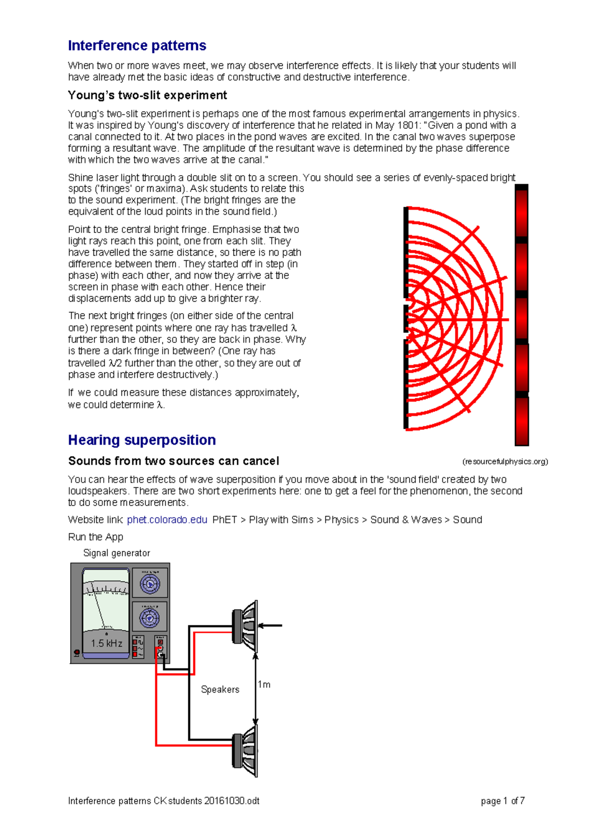 Interference patterns CK students 2016 1103 - Interference patterns ...