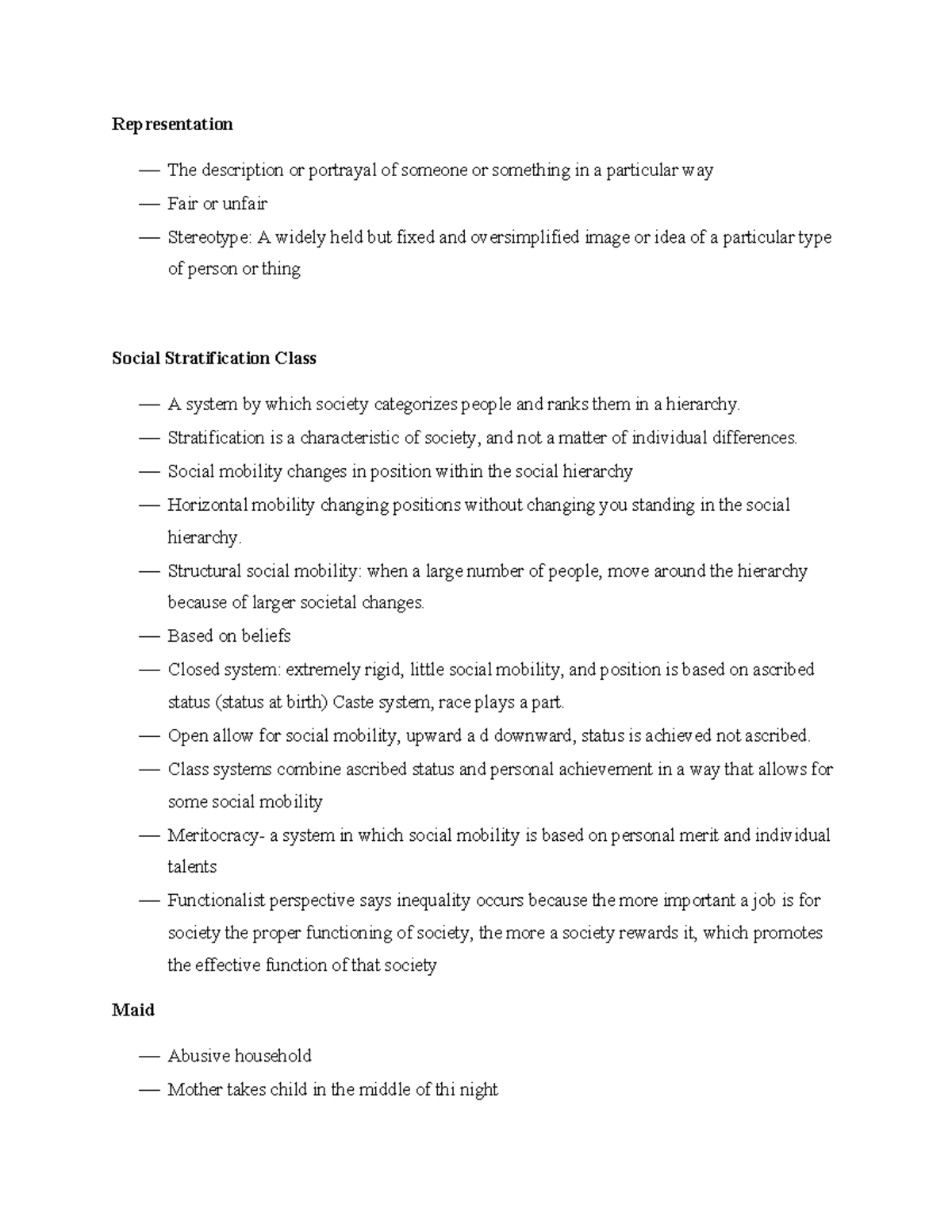 Social class - Representation The description or portrayal of someone ...