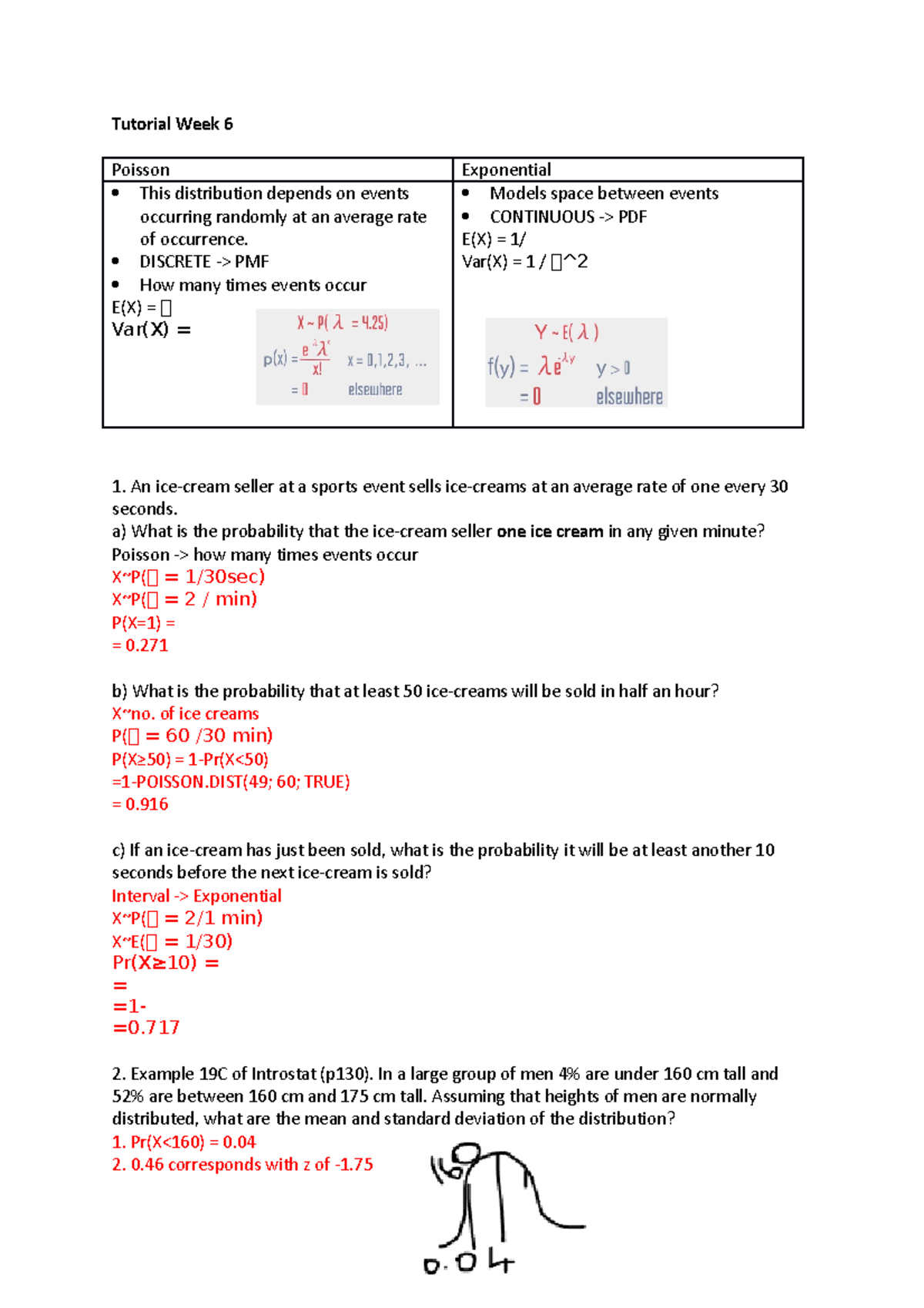 Tutorial Week 6 - SUBMISSION - Tutorial Week 6 Poisson Exponential This distribution depends on ...