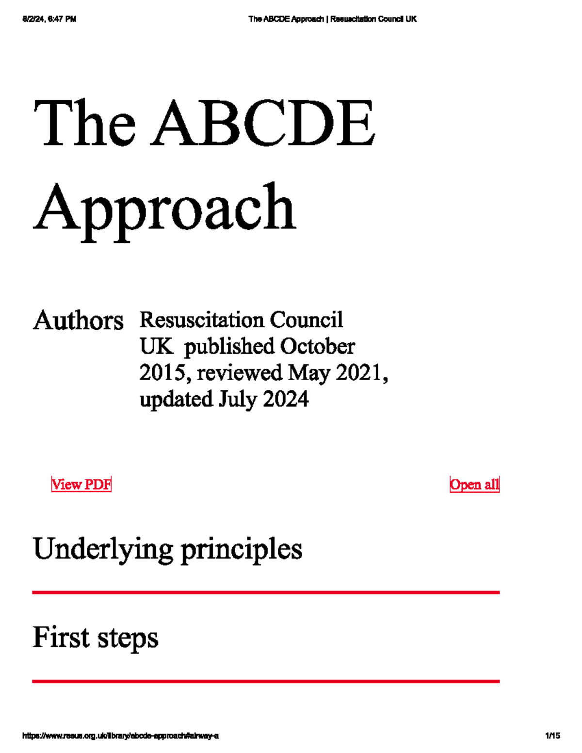 Abcde - Hesi topics - 6:47 PM The ABCDE Approach I Resuscitation ...