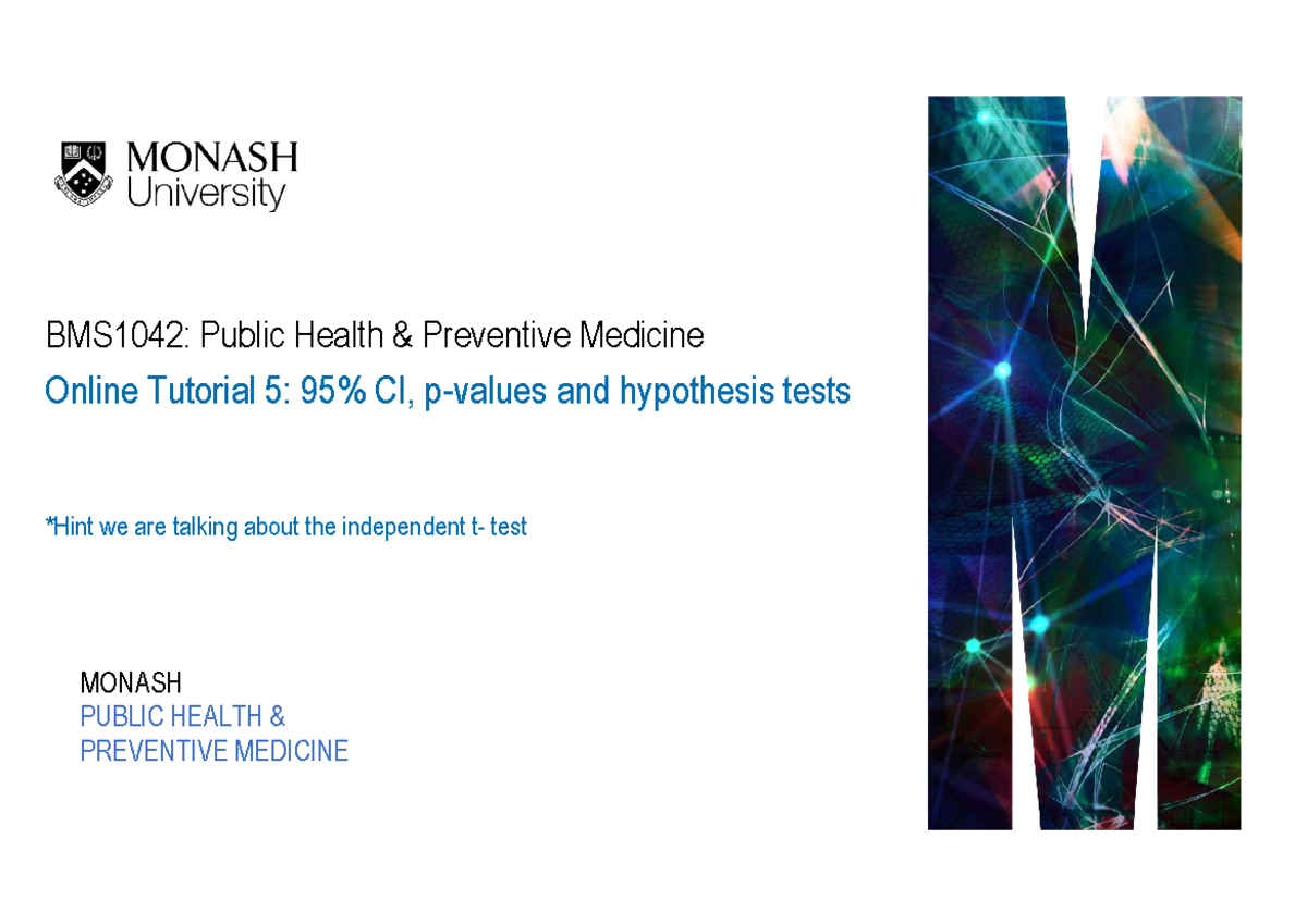Online tutorial (P2) - Week 5 - answers - ####### BMS1042: Public ...