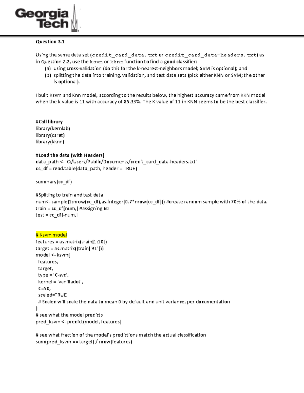 hw 2 question 3 - Question 3. 1 Using the same data set (credit_card_data or - Studocu
