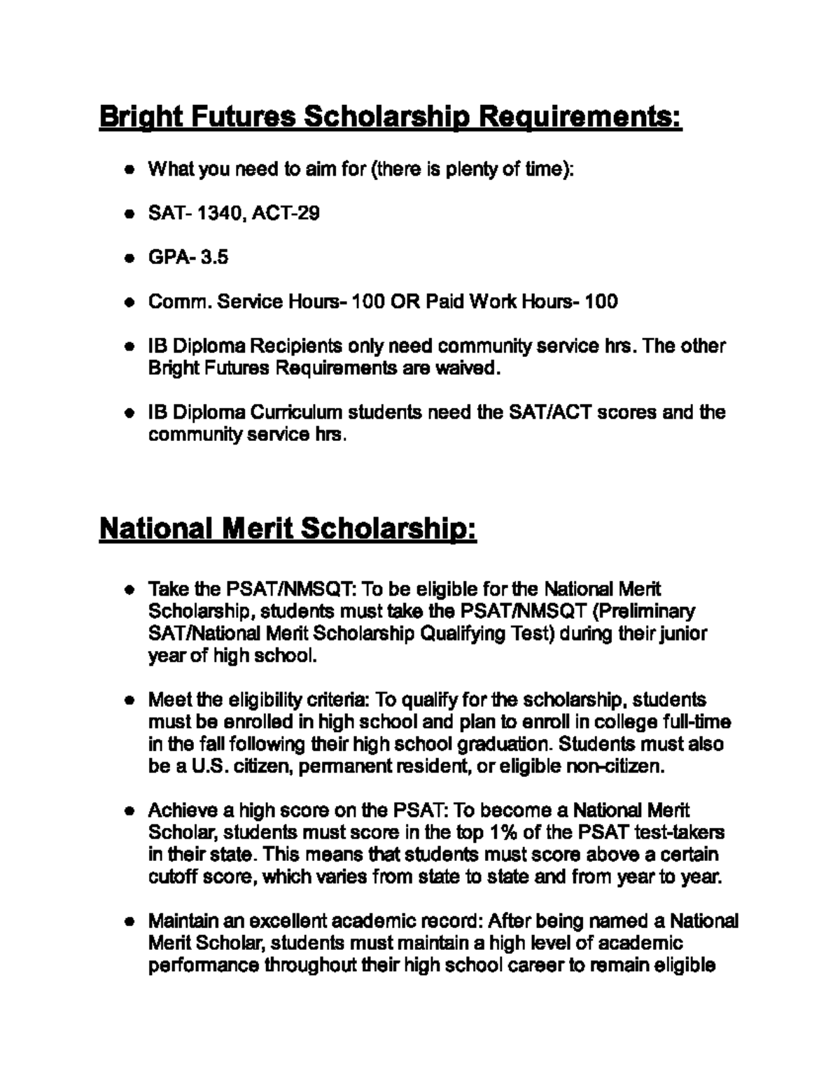 Scholarship Requirements - Studocu