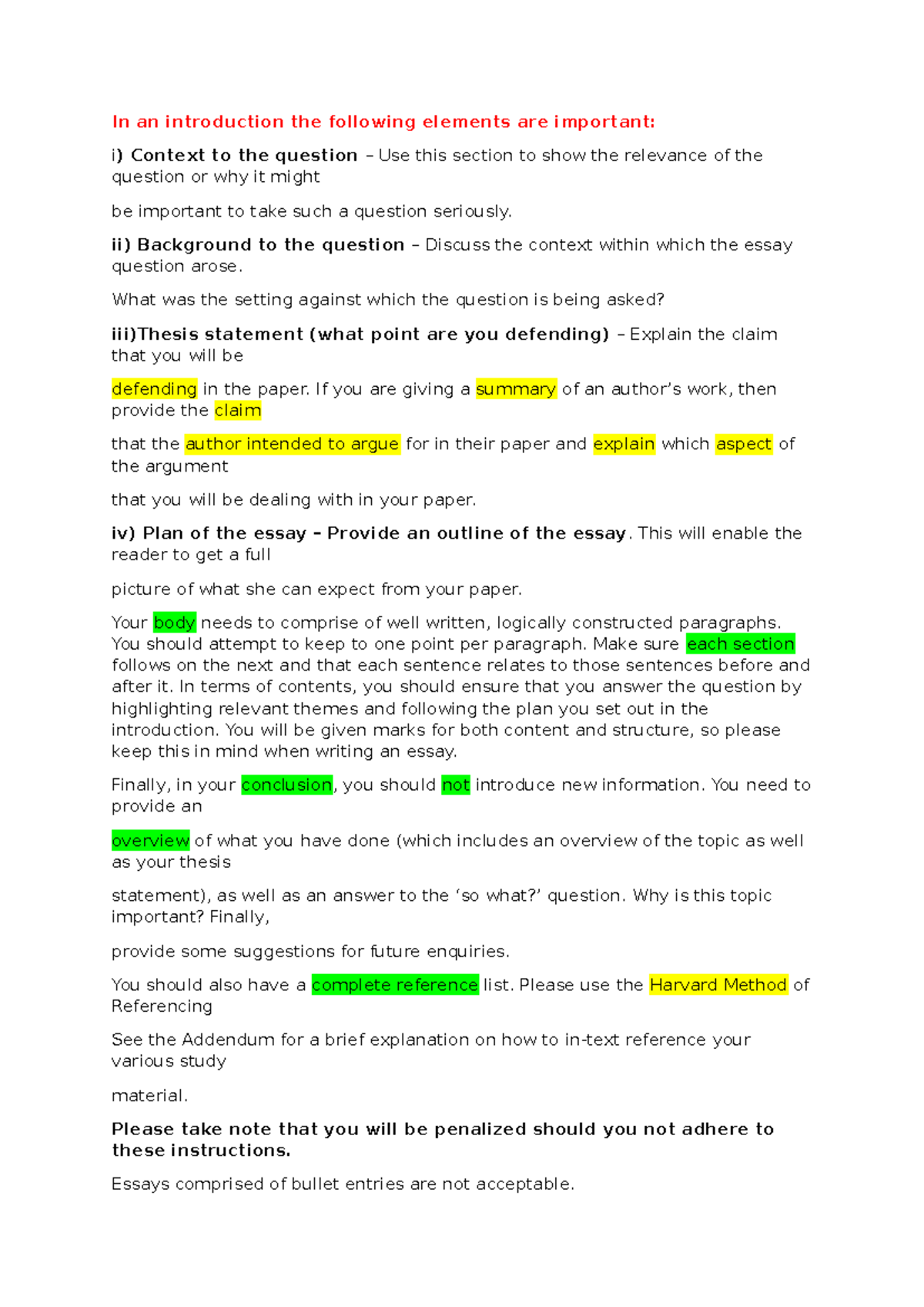 Structure of essay - In an introduction the following elements are ...