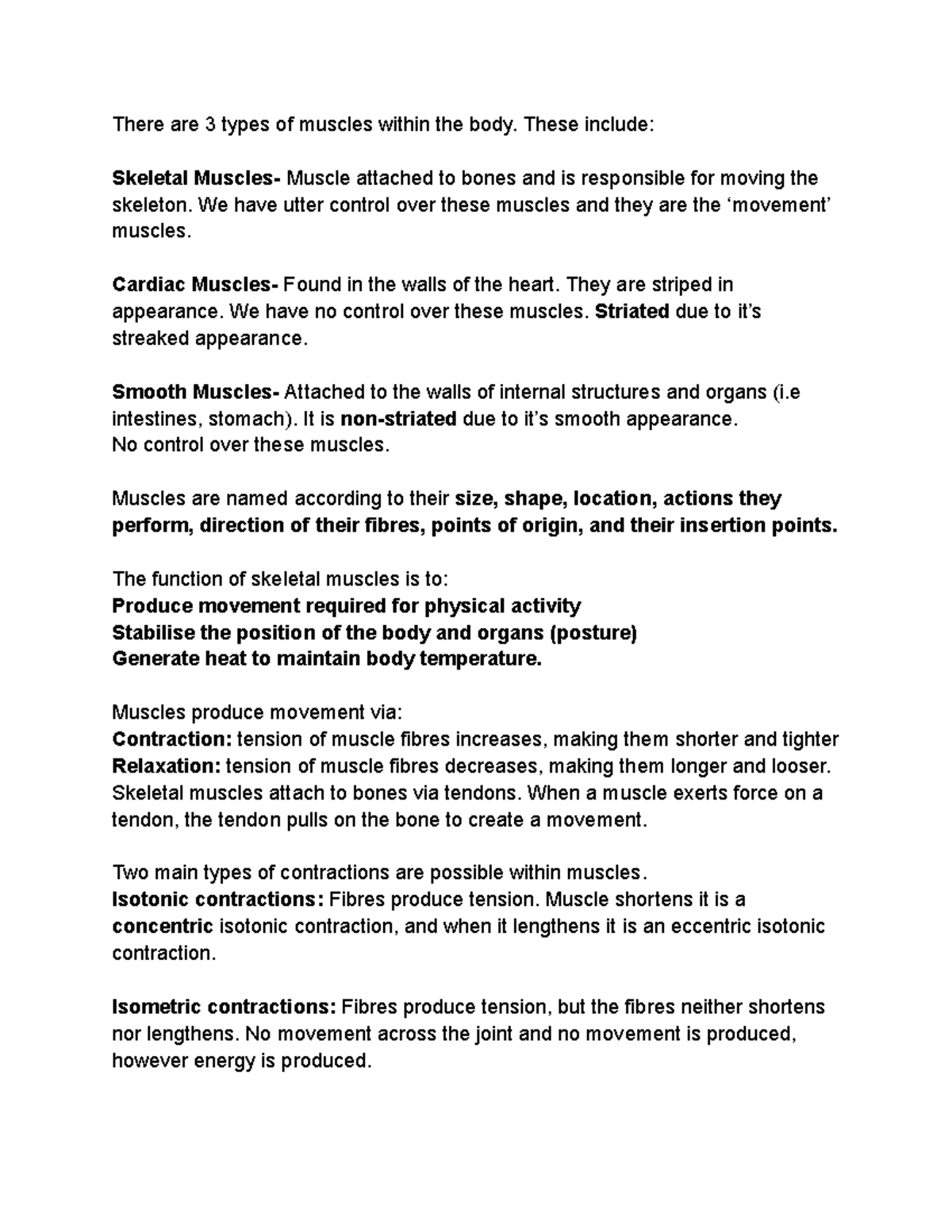 Muscle and Body Type Notes About Cardiac Muscles - There are 3 types of ...