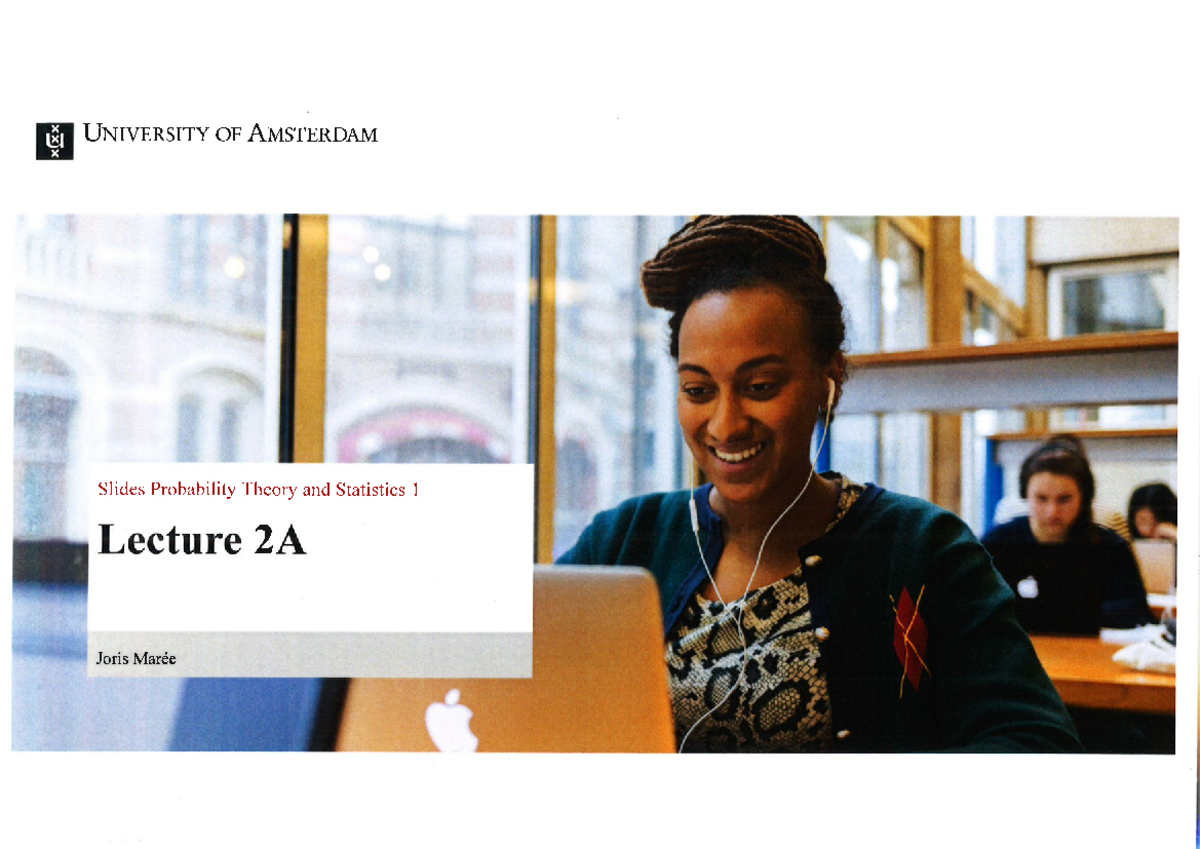 Notes Lecture 2A 2021 English - Probability Theory and Statistics 1 - s ...