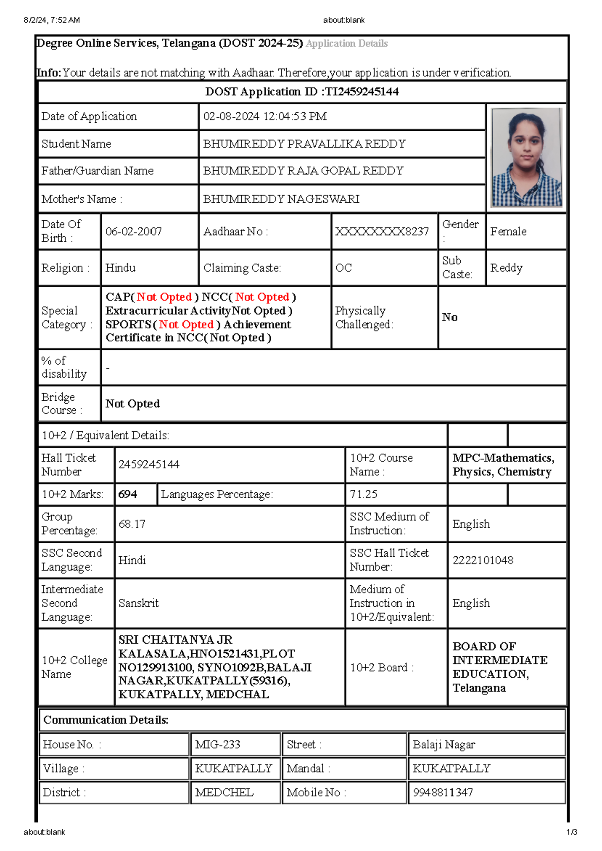 Application dost - this is meterial - Degree Online Services, Telangana ...