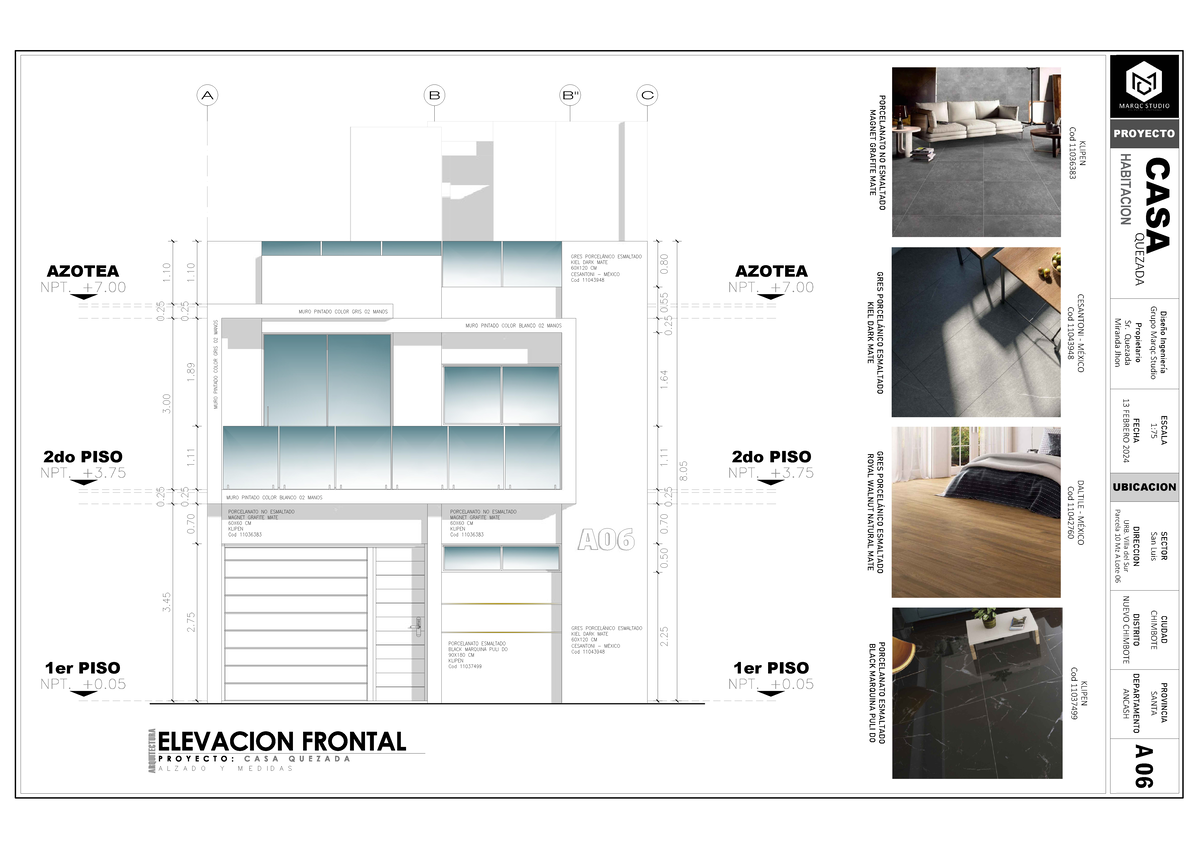 A6 Formato A3 - Planos de Arquitectura - 1er PISO 2do PISO AZOTEA 1er PISO 2do PISO AZOTEA A B B ...