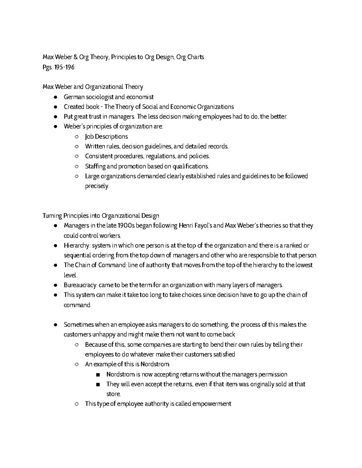 Max Weber Org Theory - Max Weber & Org Theory, Principles to Org Design ...