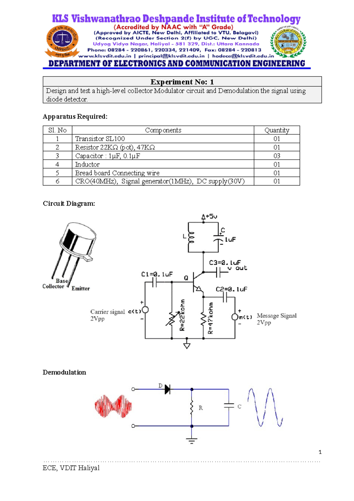 BECL404 -Manual - Experiment No: 1 Design and test a high-level ...