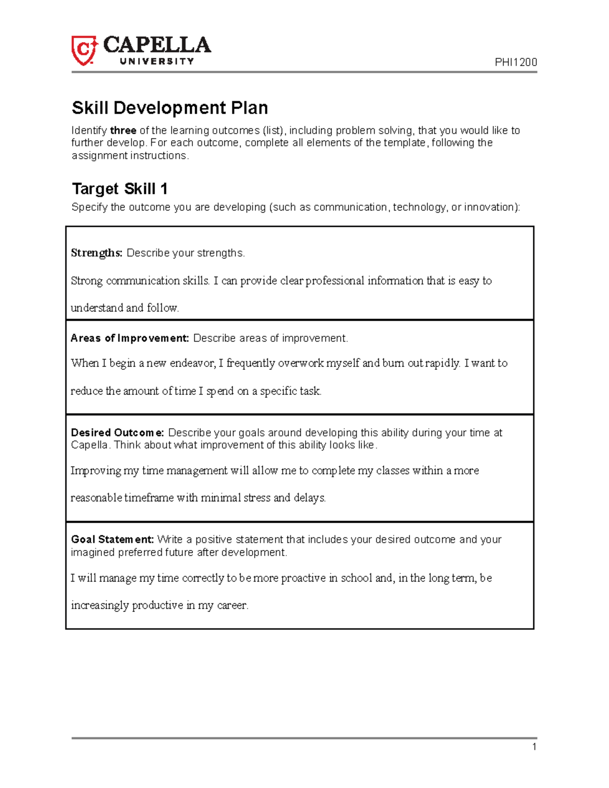 PHI-FPX1200 Assessment 3-1 - Skill Development Plan Identify three of ...