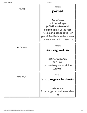 Flashcards Pt. 13 - ACR/O- Definition: extremities, height, and pointed ...