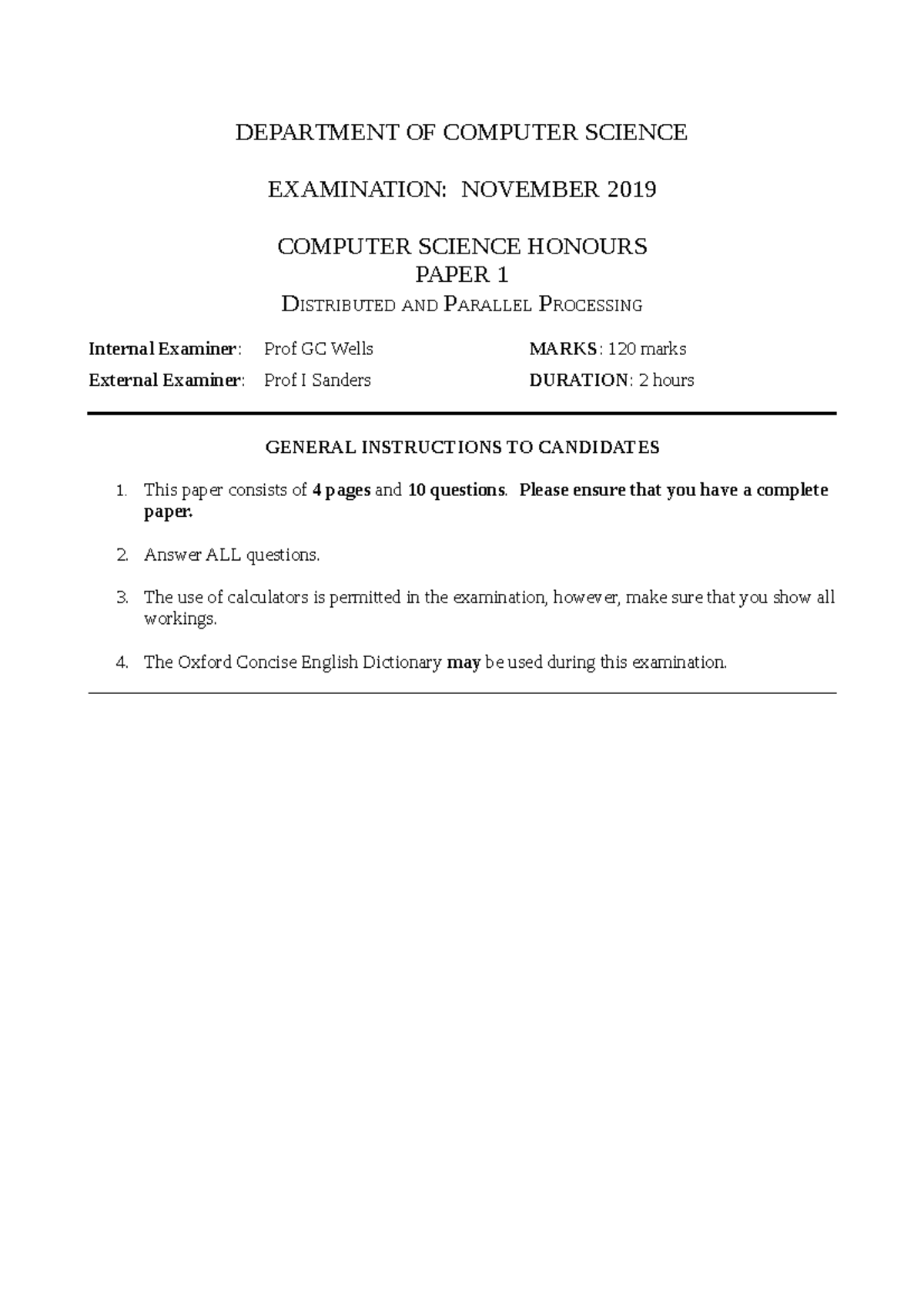 Computer Science Hons P1 DPP Nov 2019 - RHODES UNIVERSITY DEPARTMENT OF ...