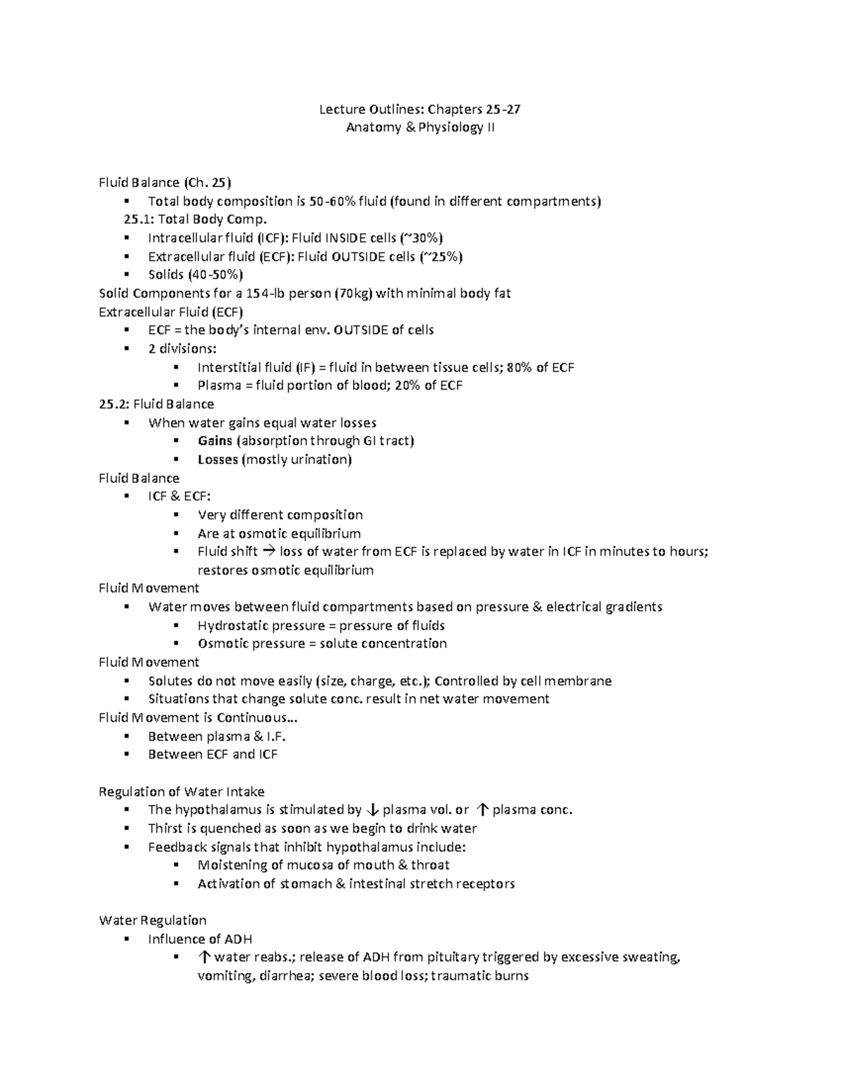 A&PII Lecture Outlines Chs 25-27 - Lecture Outlines: Chapters 25 ...