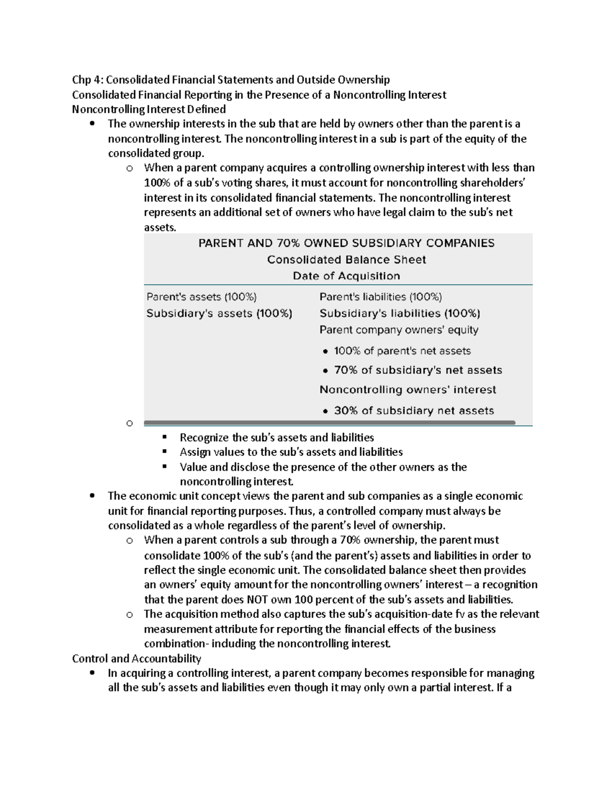 Advanced Accounting Chapter 4 Notes - Chp 4: Consolidated Financial ...