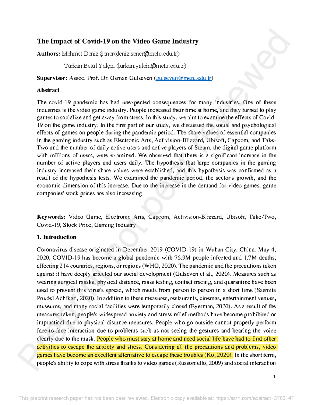 Supp 2 - this is supporting article - 1 The Impact of Covid- 19 on the ...