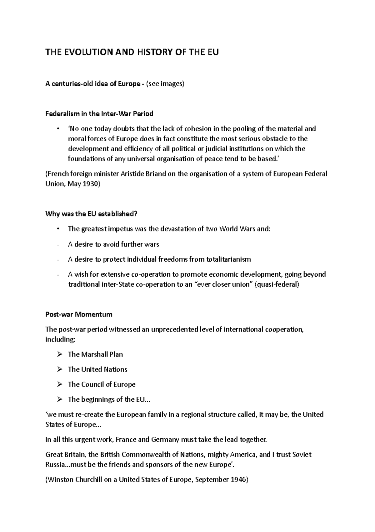 1 - THE Evolution AND History OF THE EU - THE EVOLUTION AND HISTORY OF ...