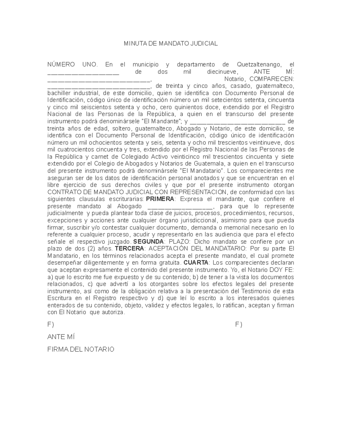 Tipos De Mandado Judicial - NAZAEDU