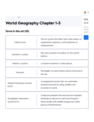 World Geography Unit 1- Introduction to World Geography Flashcards ...