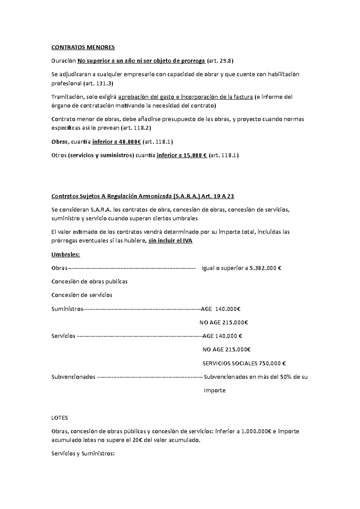 Contratos Menores - ESQUEMA - CONTRATOS MENORES Duración No superior a ...