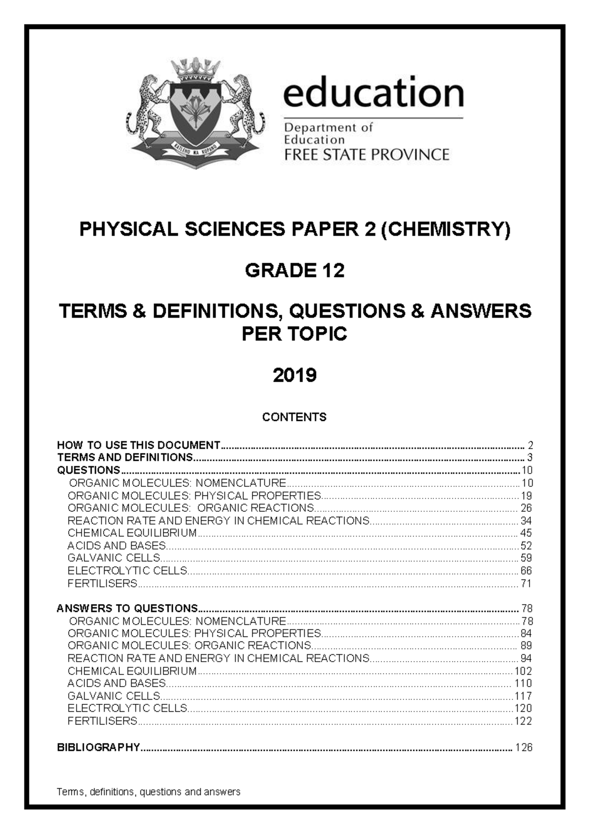 Chemistry gr 12 qp's - PHYSICAL SCIENCES PAPER 2 (CHEMISTRY) TERMS ...