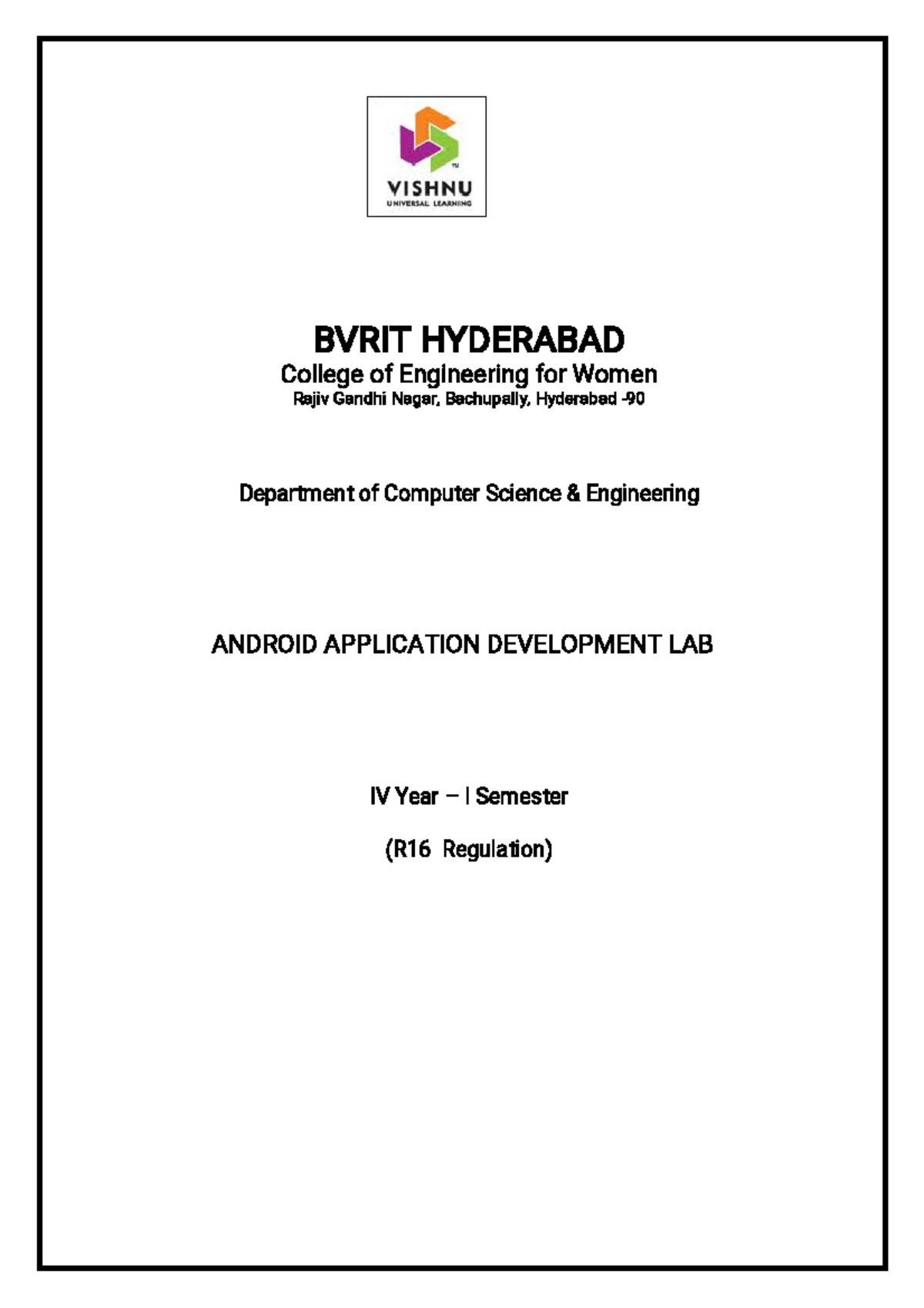 436571288 Android Application Development Manual Jntuh - BVRITHYDERABAD ...